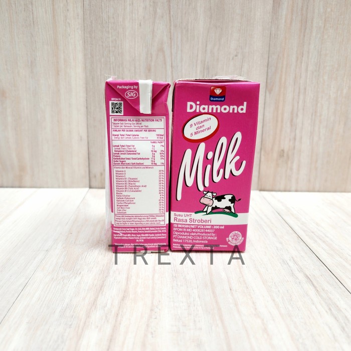Jual Susu UHT Strawberry / Milk Diamond 200 ML | Shopee Indonesia