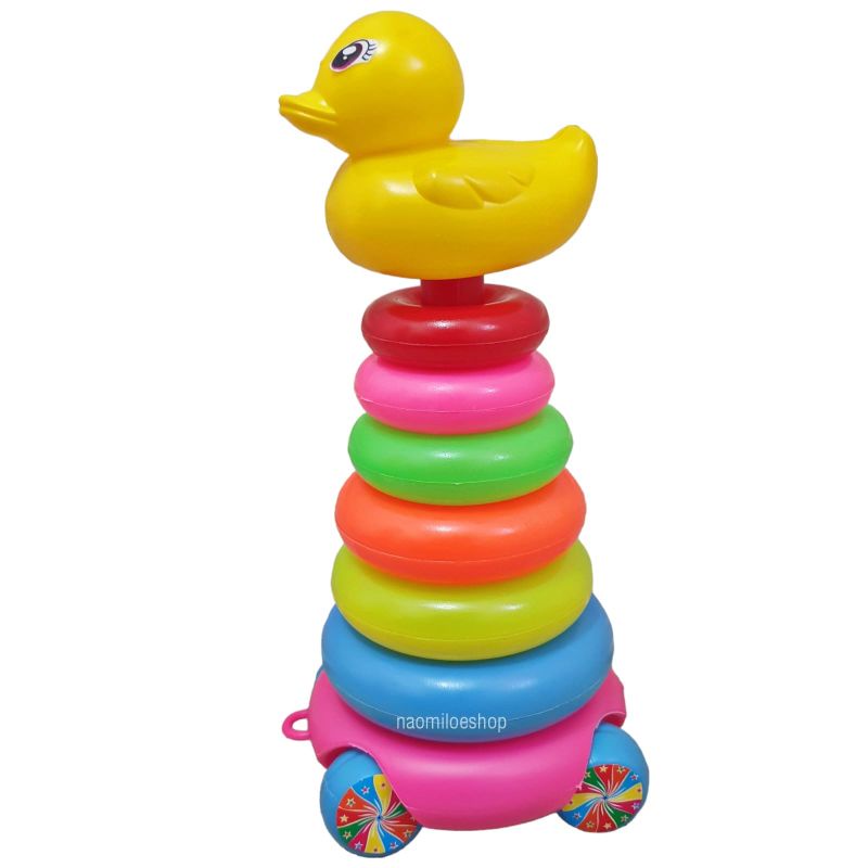 Jual 438 Mainan Edukasi Anak anak Ring Donat Bebek 6 Susun Roda ...