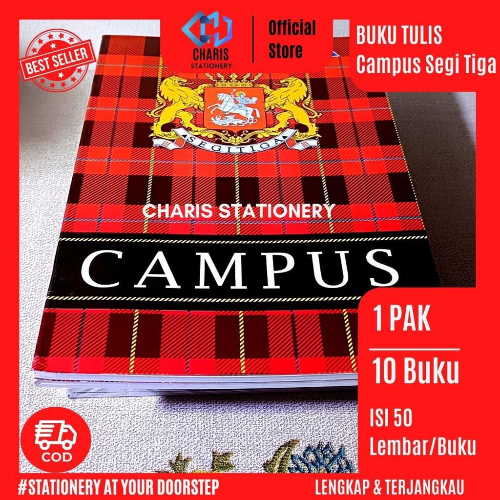 Jual CHARIS STATIONERY - Buku Tulis Campus SEGITIGA Isi 50 Lembar (10 Buku/Pak) | Shopee Indonesia