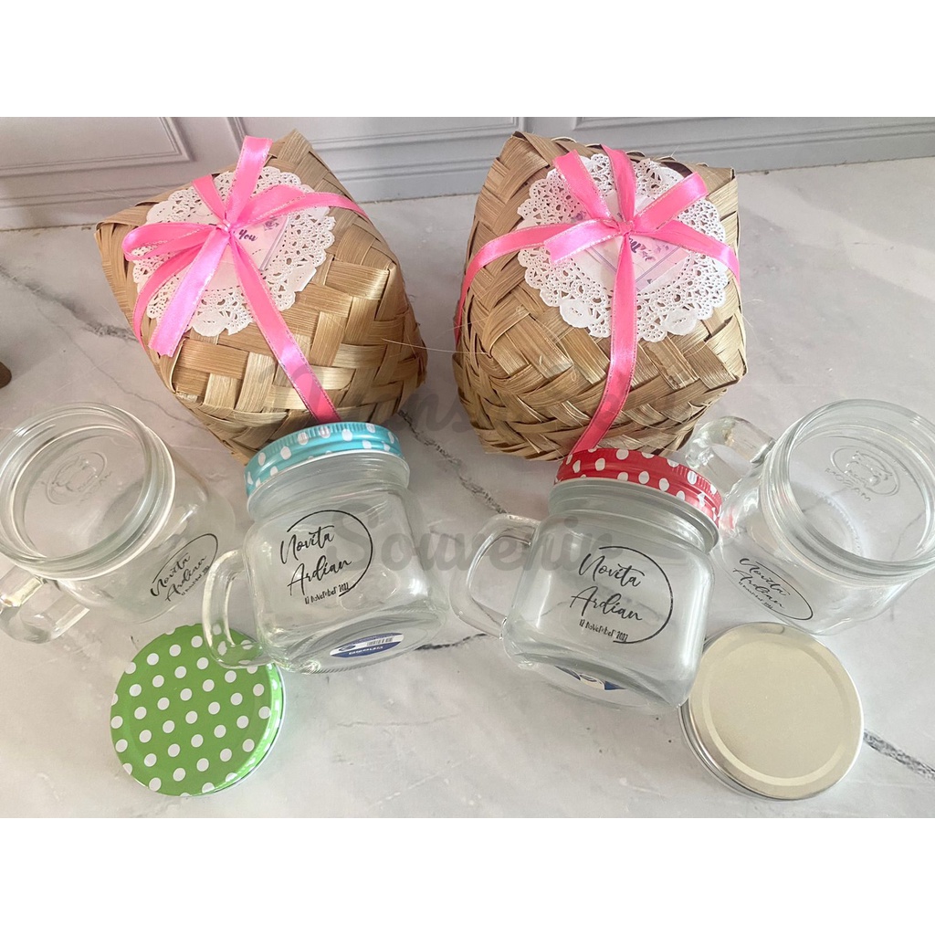 Jual Souvenir Gelas Mug Jar 250ml Cup Drinking Tumbler Mug Minum Gelas ...