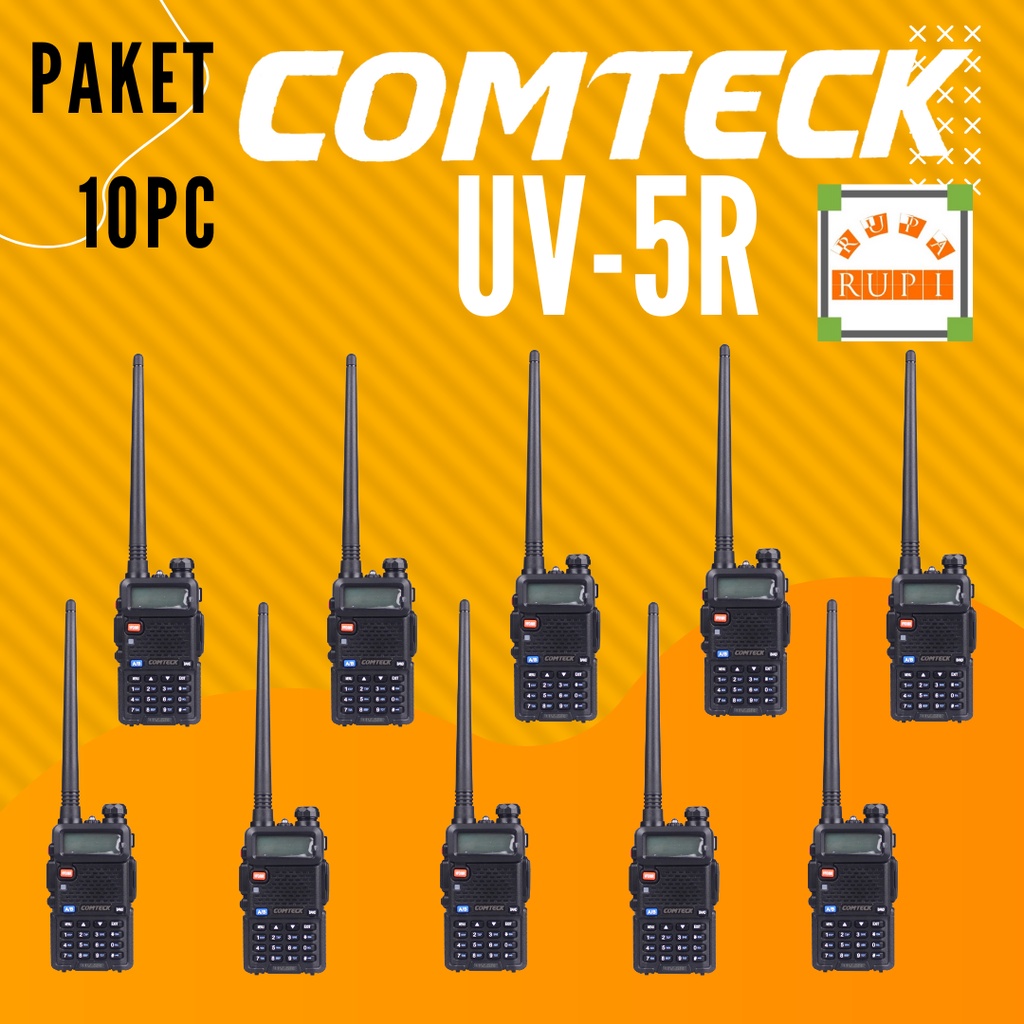 Jual Paket 10pc HT Comteck UV-5R Dual Band VHF - UHF Radio FM | Shopee Indonesia