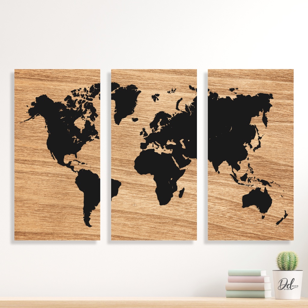Jual Poster Dinding Dekorasi Kamar World Maps Isi 3 PCS 30CM X 20CM ...