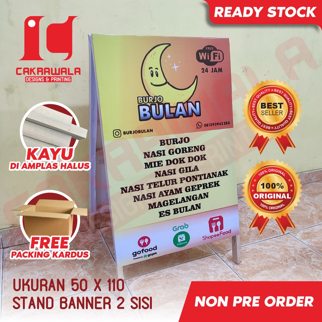 Jual STAND BANNER BURJO 50 X 85 - STANDING BANNER KAYU PROMOSI BURJO ...