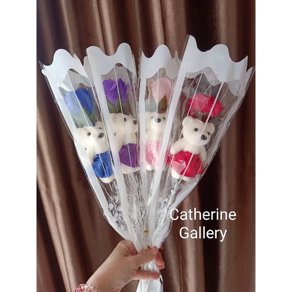 Jual Bunga Teddy Setangkai / Bunga Valentine / Bunga Mawar Teddy ...