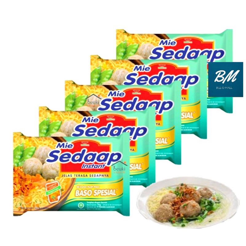 Jual Mie Sedaap Baso Spesial 5 pcs / Sedaap Mie Kuah Instan Baso ...