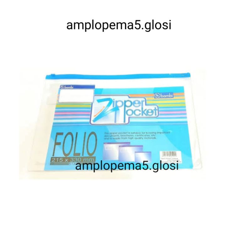 Jual Map plastik zipper bambi folio , Map plastik resletting bambi ...