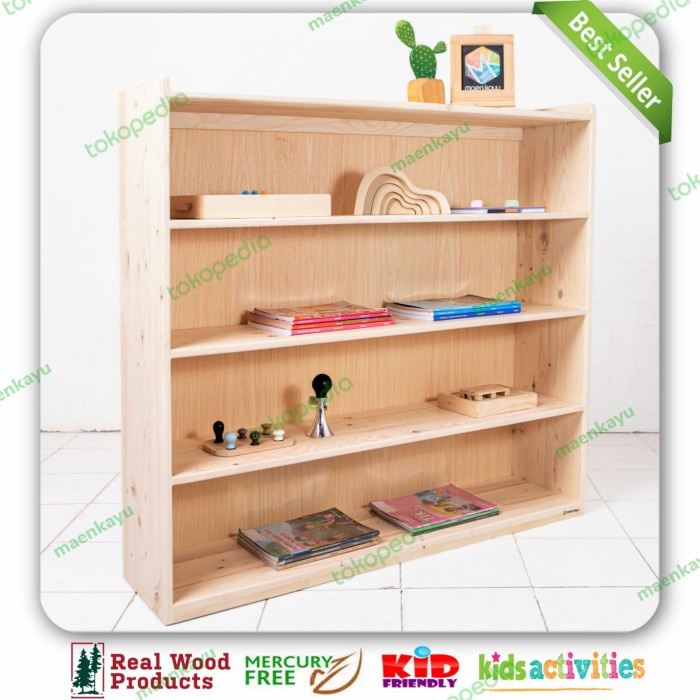 Jual rak kayu , aparatus montessori , lemari Rak montessori full kayu ...
