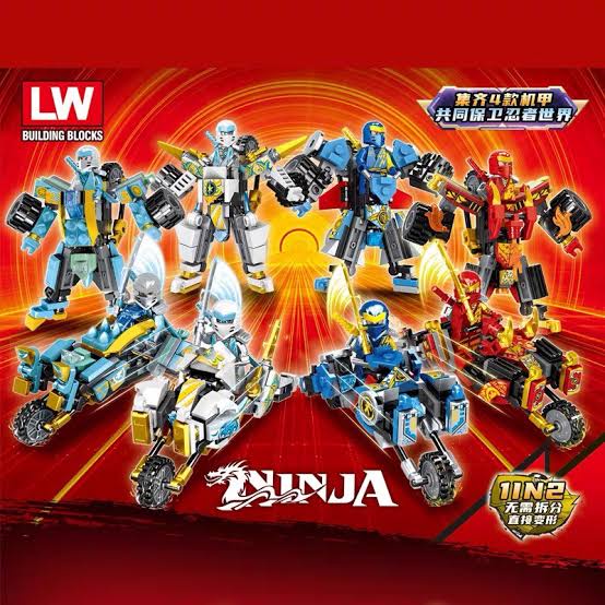 Jual Brick LW 1037 Ninja Robot Motor Building Blocks 2in1 | Shopee ...