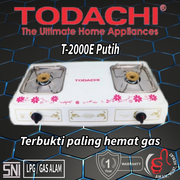 Jual KOMPOR GAS TODACHI 2 TUNGKU ( LPG / GAS ALAM-LNG ) TYPE T-2000E ...