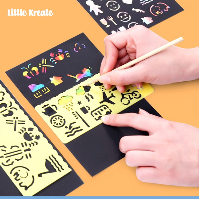 Jual Buku Gambar Rainbow Scratch Art Card / Buku Gambar Sketch ...