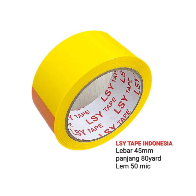 Jual lakban warna kuning 45MM x 80yard full LSY TAPE INDONESIA | Shopee ...