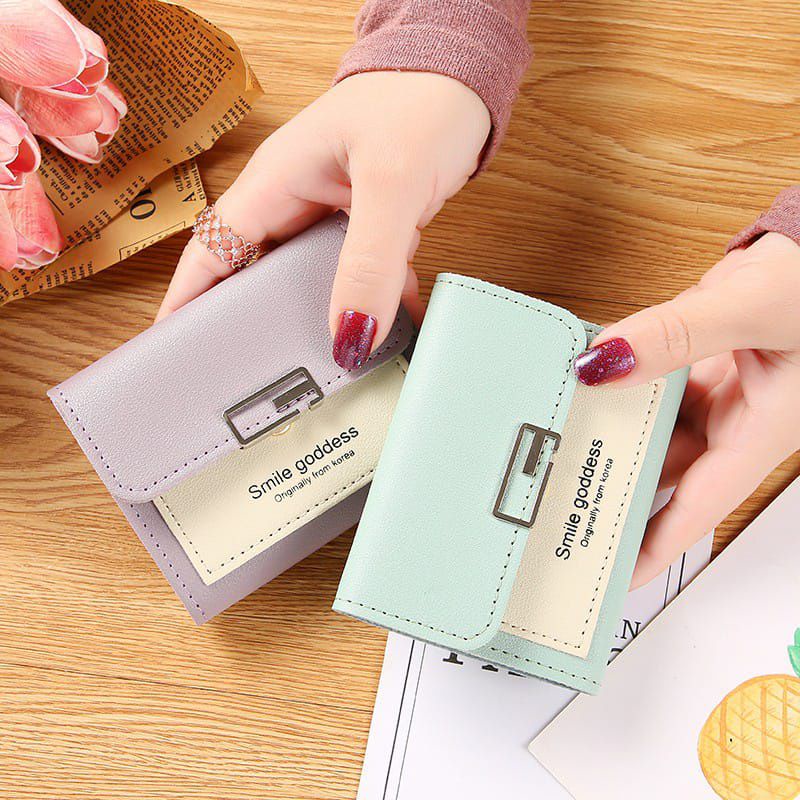 Jual Dompet Lipat Wanita Import Dompet Mini Pendek Kartu Fashion Korea ...