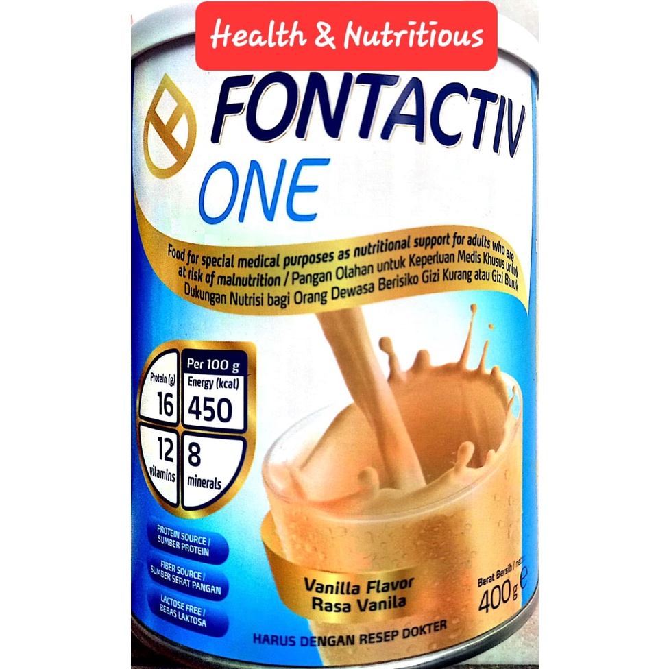 Jual FONTACTIVE ONE 400 GRAM SUSU TINGGI PROTEIN BEBAS LAKTOSA | Shopee ...