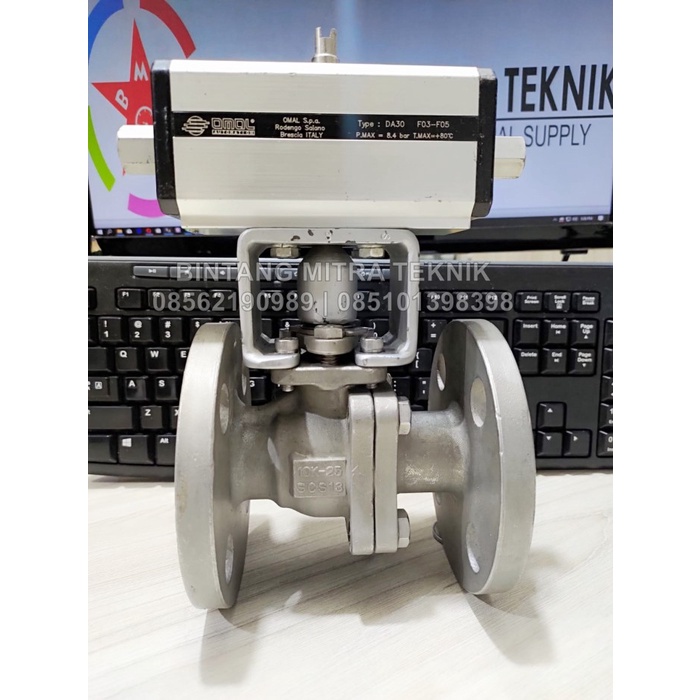 Jual BALL VALVE GMK SS304 JIS10K 1" WITH PNEUMATIC ACTUATOR DOUBLE ACTING | Shopee Indonesia