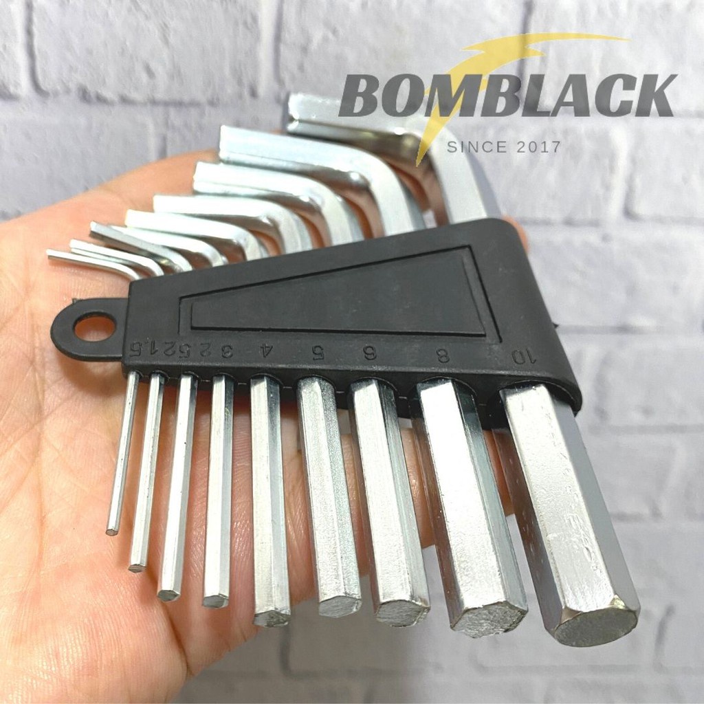 Jual Kunci L Pendek 9 pcs Rata Hexagonal Short Arm Hex Key Wrench Set ...