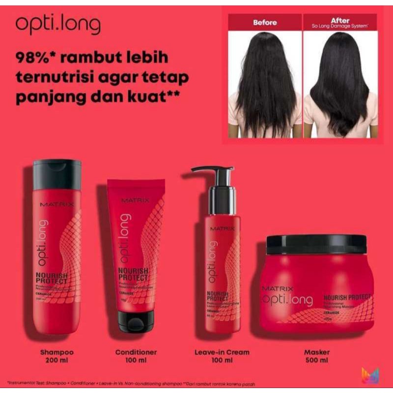 Jual Matrix Opti Long Leave in Cream Hair Serum Efective Pump botol 95ml | Shopee Indonesia