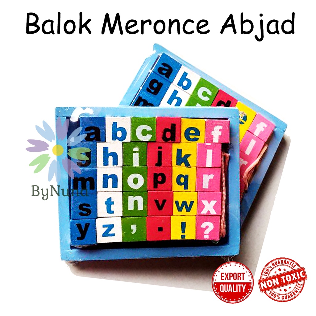 Jual Mainan Edukasi Anak Balok Kayu Meronce Huruf Abjad Angka Hijaiyah ...