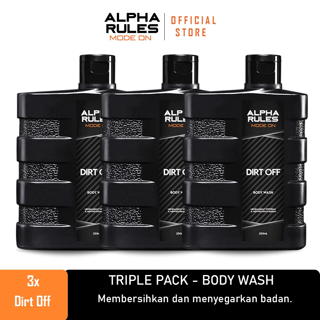 Jual Alpha Rules Triple Pack - Dirt Off - Sabun Mandi Pria | Shopee ...