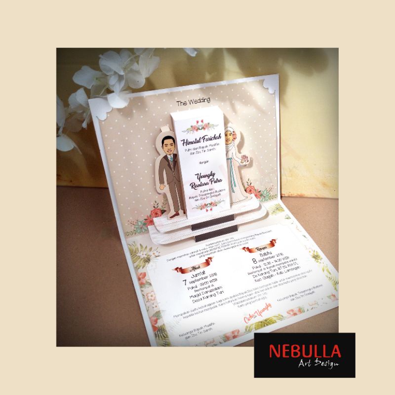 Jual Undangan nikah 3D karikatur pop up free desain full bonus | Shopee ...