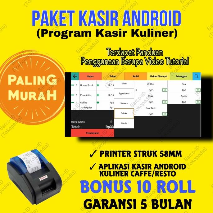 Jual MESIN KASIR ANDROID KULINER SIAP PAKAI PAKET HEMAT UMKM | Shopee Indonesia