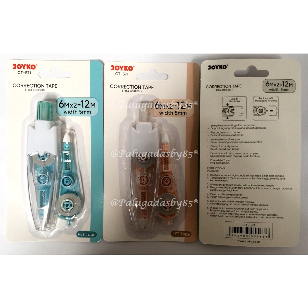 Jual Correction Tape Joyko CT-571 (1 Biji) (12 M x 5 mm) / Pita Koreksi ...