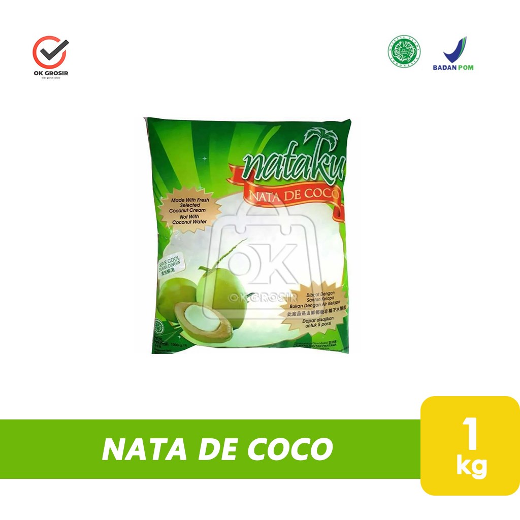 Jual Nata De Coco NATAKU / Coconut Jelly Plain (Bag 1 kg) | Shopee ...
