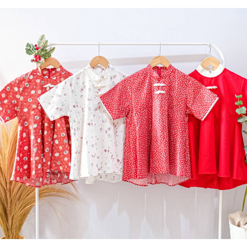 Jual ATASAN CHEONGSAM QIPAO BAJU CNY BAJU BLUS BLOUSE IMLEK BAJU MERAH ...