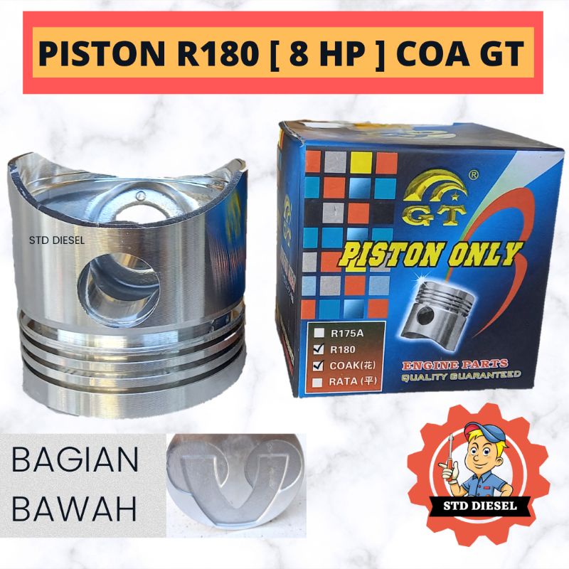 Jual PISTON R180 180 8 HP PK SEKER SEHER MERK GT DIESEL ENGINE | Shopee ...