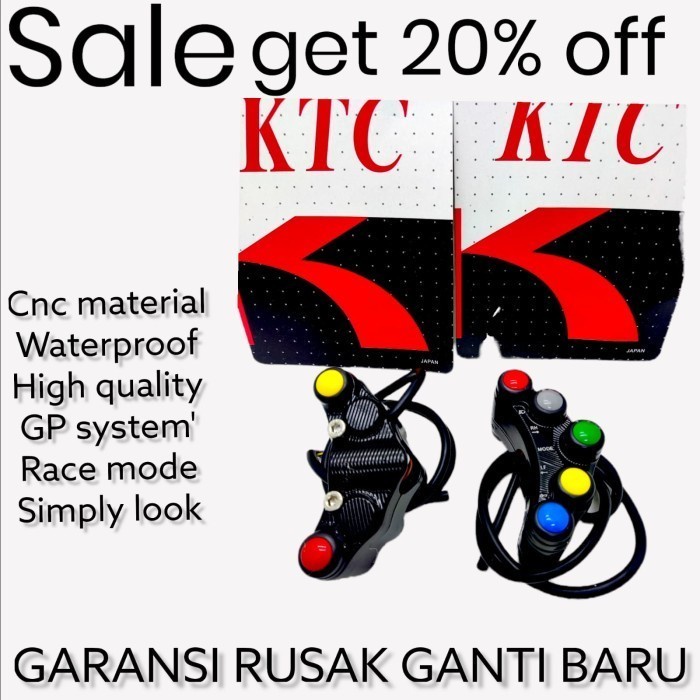 Jual SAKLAR KTC ORIGINAL CNC 7 TOMBOL MODEL MOTO GP UNIVERSAL ACCESSORIES | Shopee Indonesia