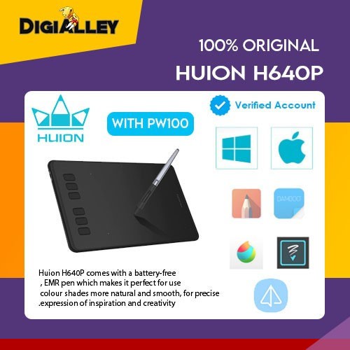 Jual Tablet Huion Inspiroy H640P Graphic Drawing Digital Pen Tablet ...