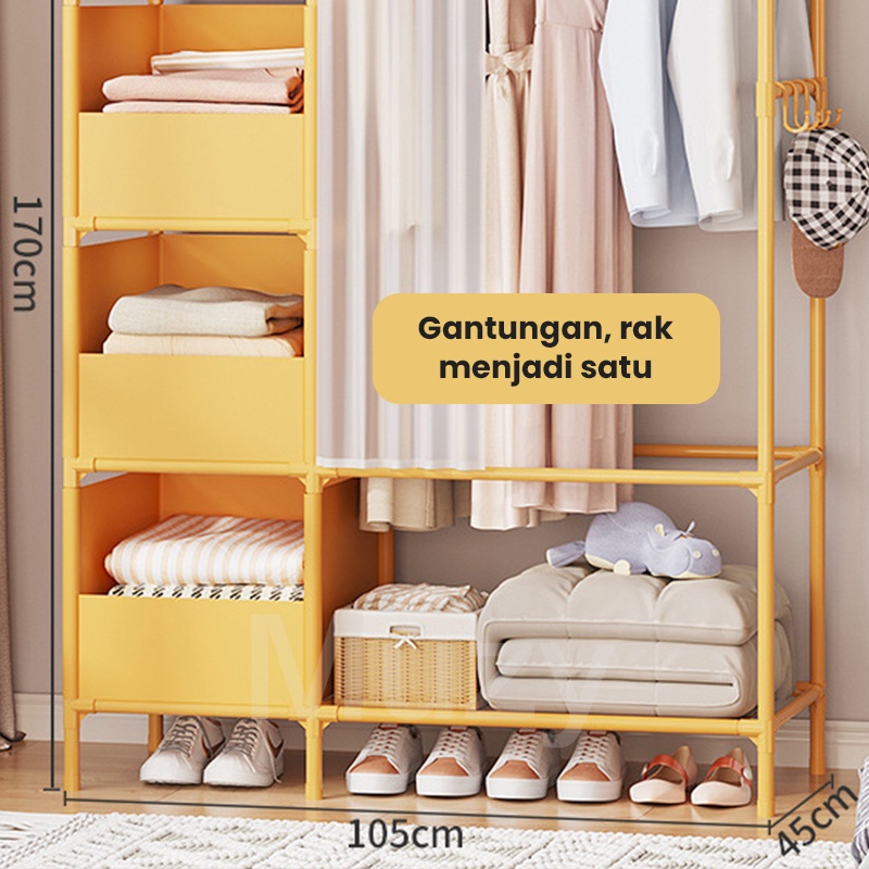 Jual Muzy Tempat Penyimpanan Pakaian Stand Hanger Display Rak Gantungan ...