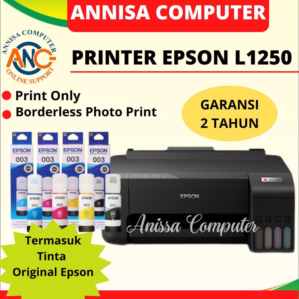 Jual Printer Epson L1250 EcoTank Print Wi-Fi Ink Tank / L 1250 ORIGINAL | Shopee Indonesia