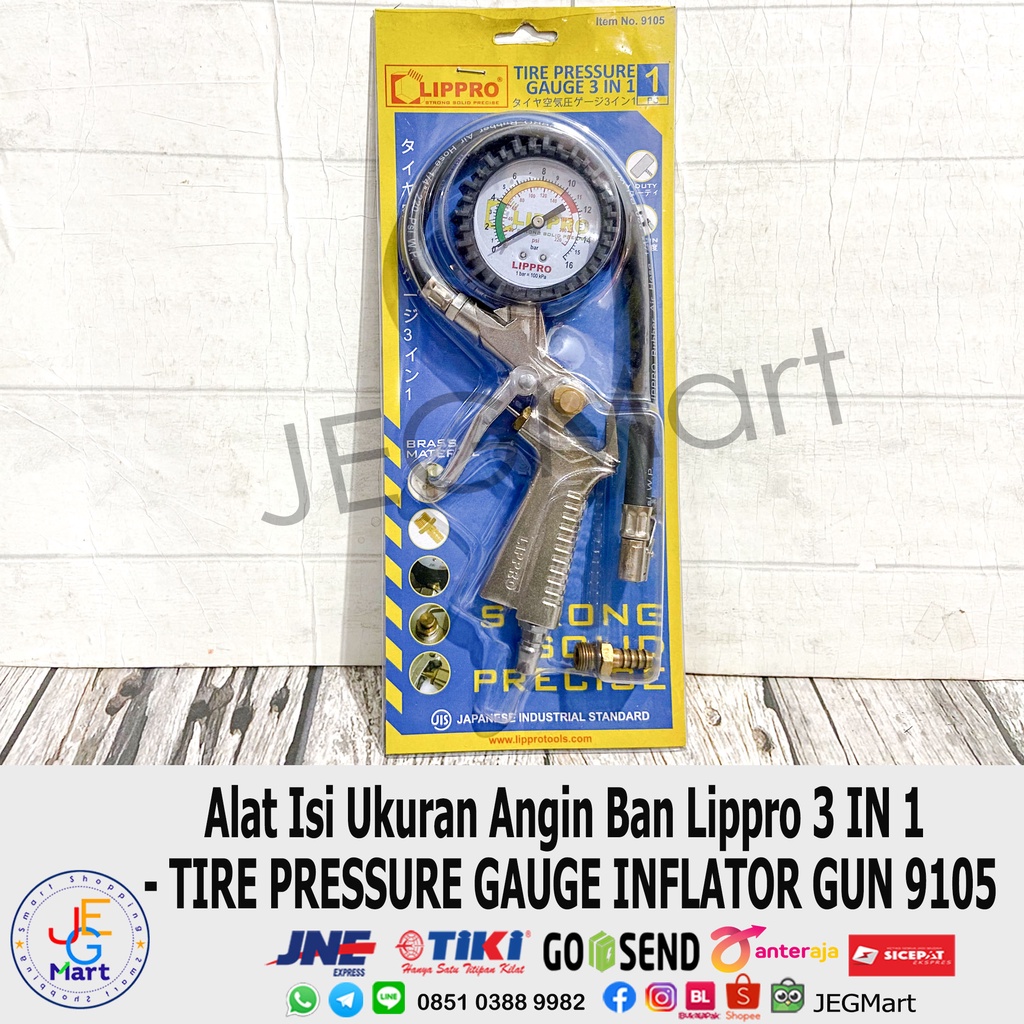 Jual Alat Isi Ukuran Angin Ban Lippro 3 IN 1 - TIRE PRESSURE GAUGE ...