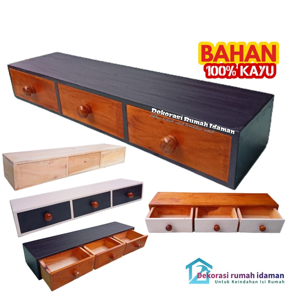 Jual Rak Laci Dinding Rak Dinding Ambalan 3 Laci Minimalis Dengan Bahan ...
