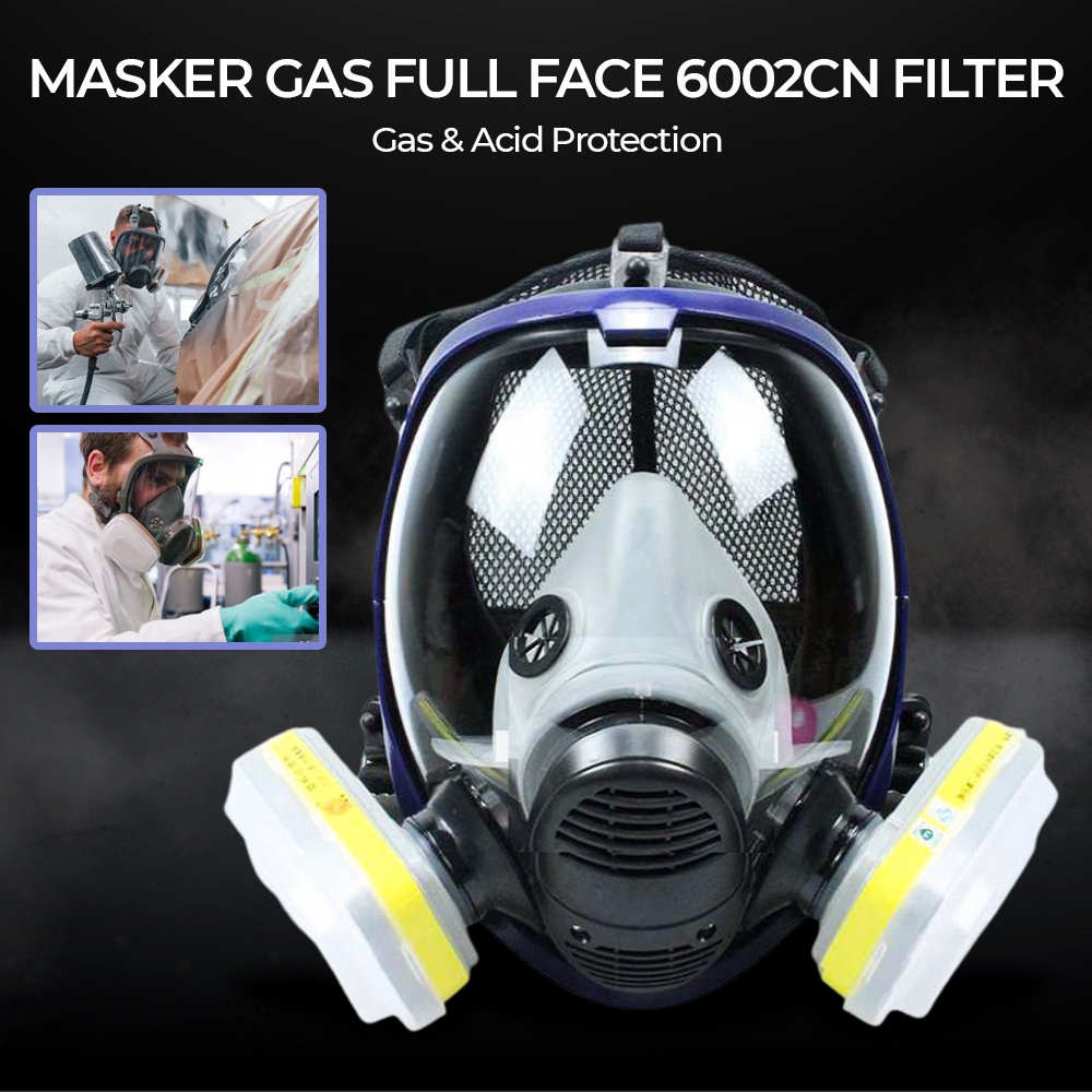 Jual MASKER GAS FULL FACE RESPIRATOR MASK WITH N95 AND RES AMONIA 6800 ...