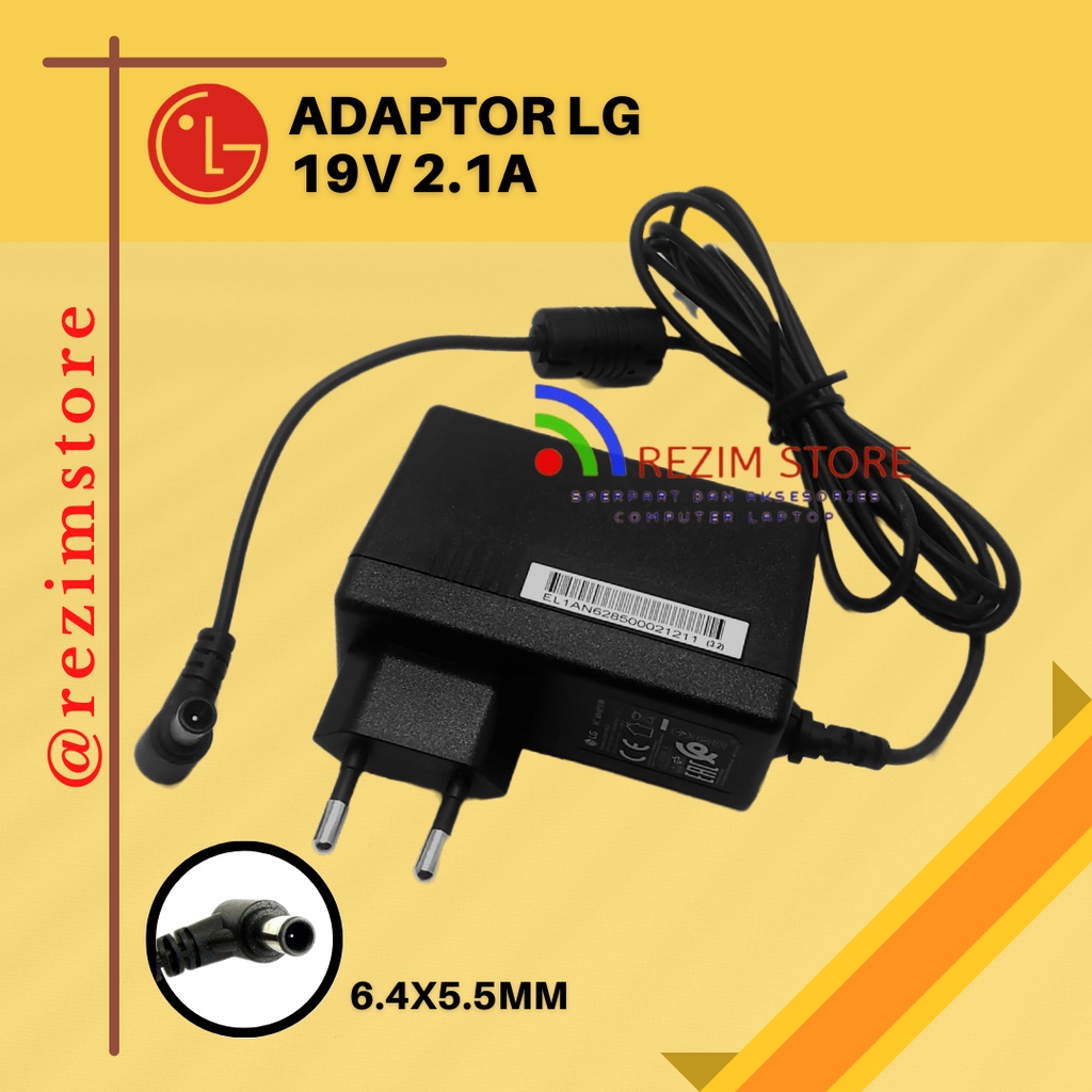 Jual Adaptor Monitor LCD TV LG 19V 2.1A Charger TV LG Colok Langsung EU ...