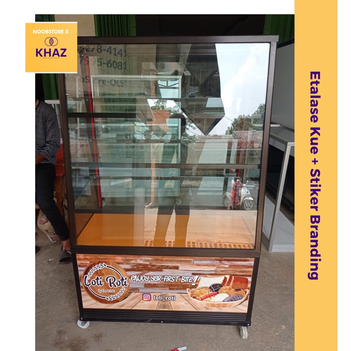 Jual Murah Etalase Kaca Kue/Donat/Makanan + Stiker Branding Showcase ...