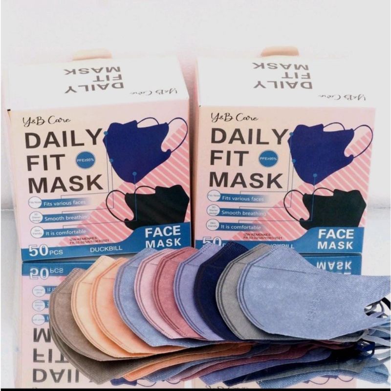 Jual Masker Duckbill Dukbil Dakbil Ynb Mix Warna 1 Box 50 Pcs | Shopee ...