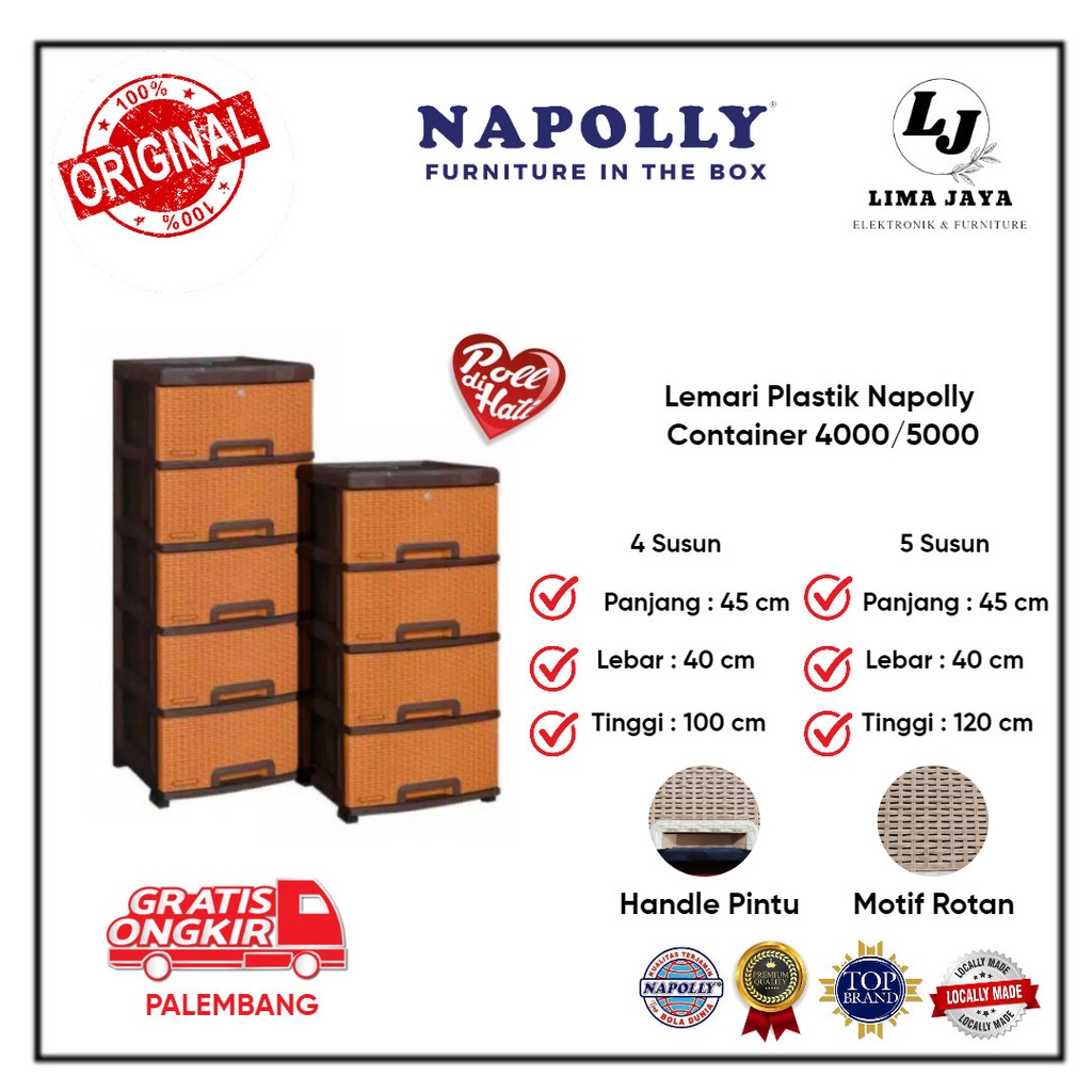 Jual Lemari Pakaian Plastik Napolly Container 4000/5000 Lemari Plastik ...
