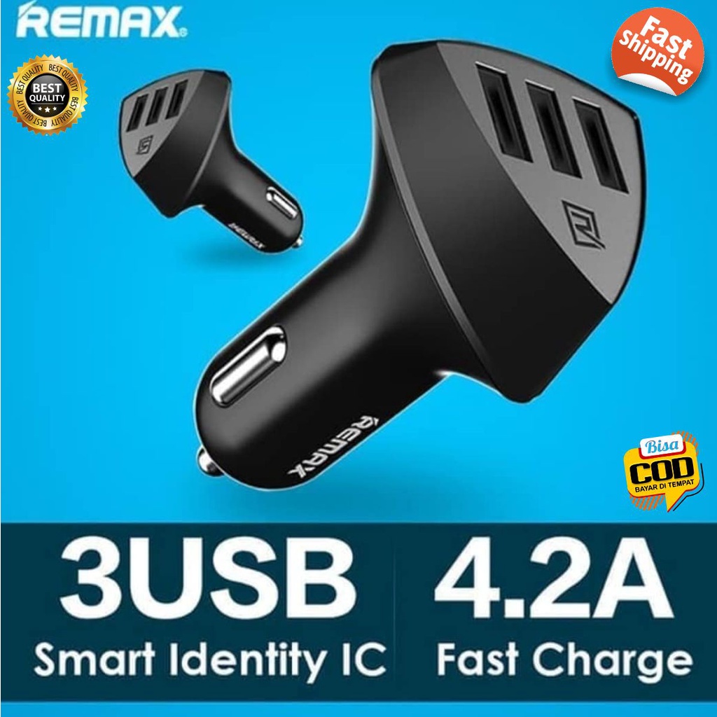 Jual Charger Mobil 3 Port Alat Casan Mobil HP Remax Alien Smartphone ...