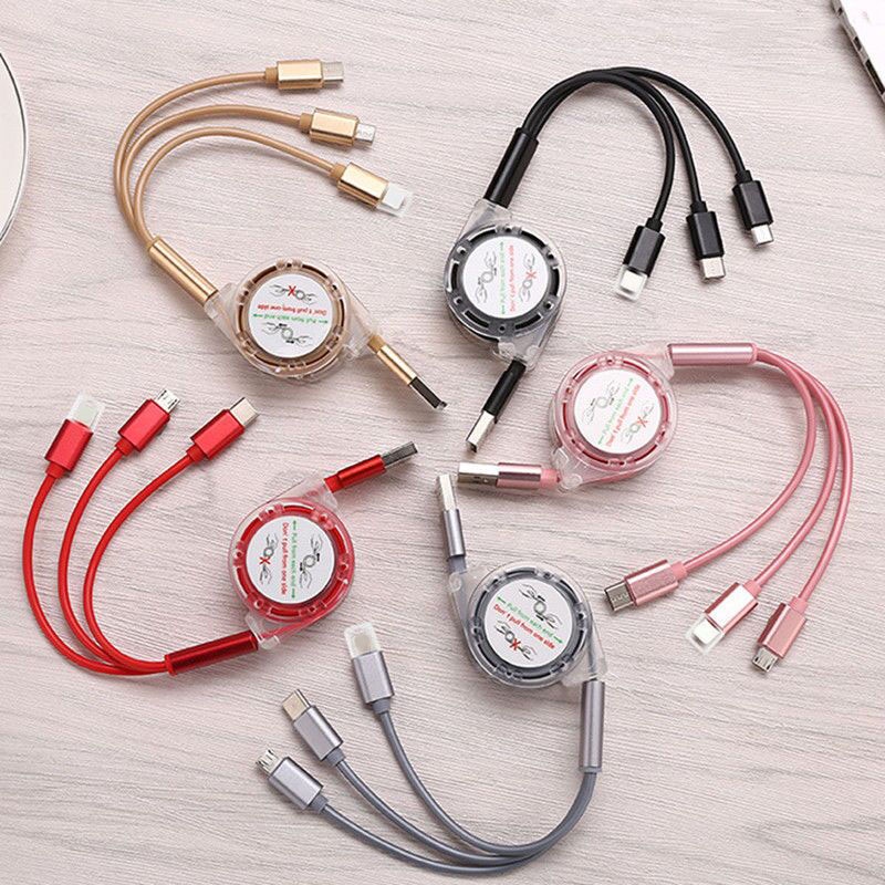 Jual Kabel Pengisi Daya USB Tipe C, Kabel Mikro 3 In 1 Dapat Ditarik ...
