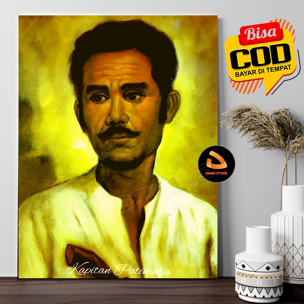 Jual Poster Lukisan Kapitan Patimura Pahlawan Nasional Hiasan Dinding ...