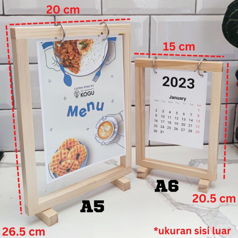 Jual stand gantungan menu promo/nomer meja estetik/gantungan kalender ...