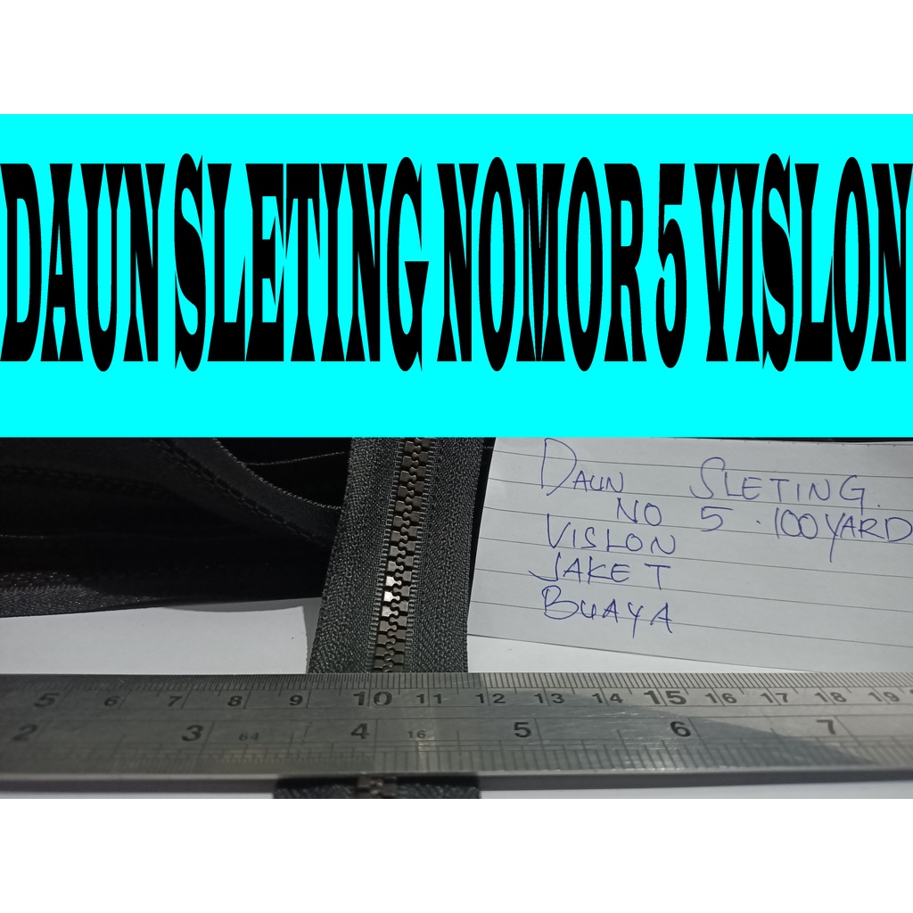 Jual VISLON DAUN SLETING NO 5 HITAM VISLON JAKET ISI 100 YARD | Shopee ...