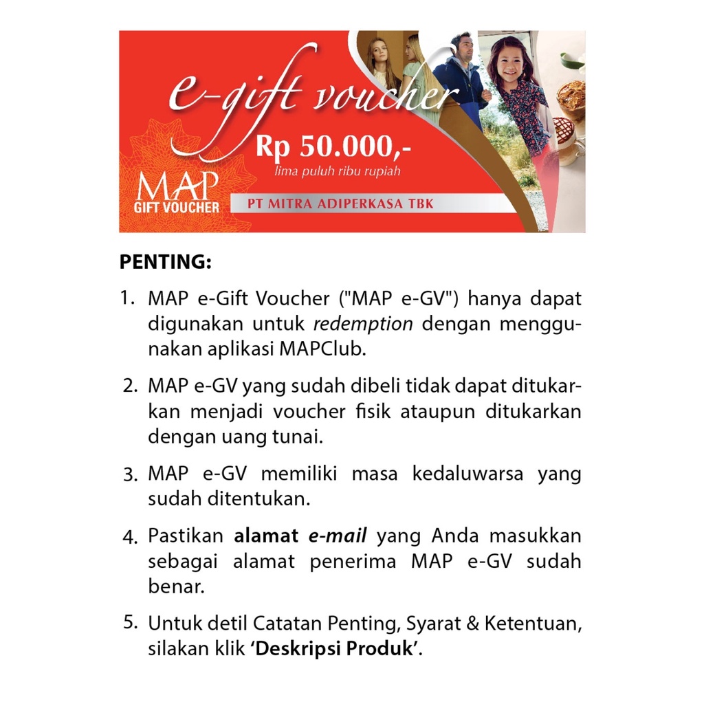 Jual E-Gift Voucher MAP 50rb | Shopee Indonesia