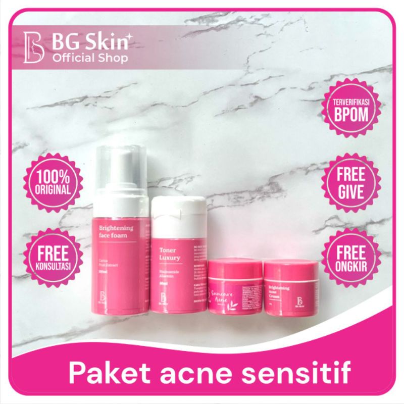 Jual Paket Acne Sensitive by BG Skincare (Tanpa Toner) | Shopee Indonesia