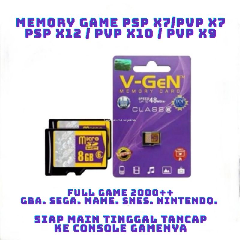 Jual MEMORY GAME 8GB UNTUK PVP X7 / PSP X7 / PVP X7 PLUS / PVP X9 / PVP ...