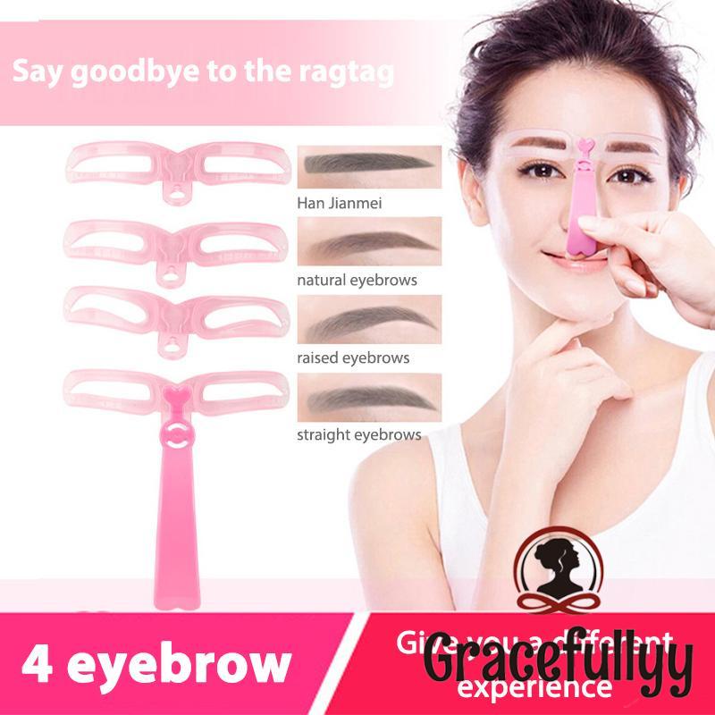 Jual [COD]Cetakan Alis 4in1 Eyebrow Template 1 Set isi 4 Delapan Model ...