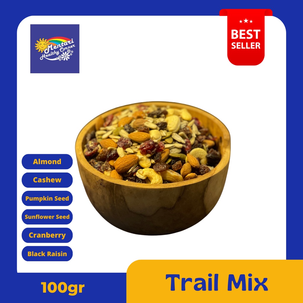 Jual Trail Mix 100gr (Almond, Mede, Pumpkin seed, Sunflower, Cranberry ...
