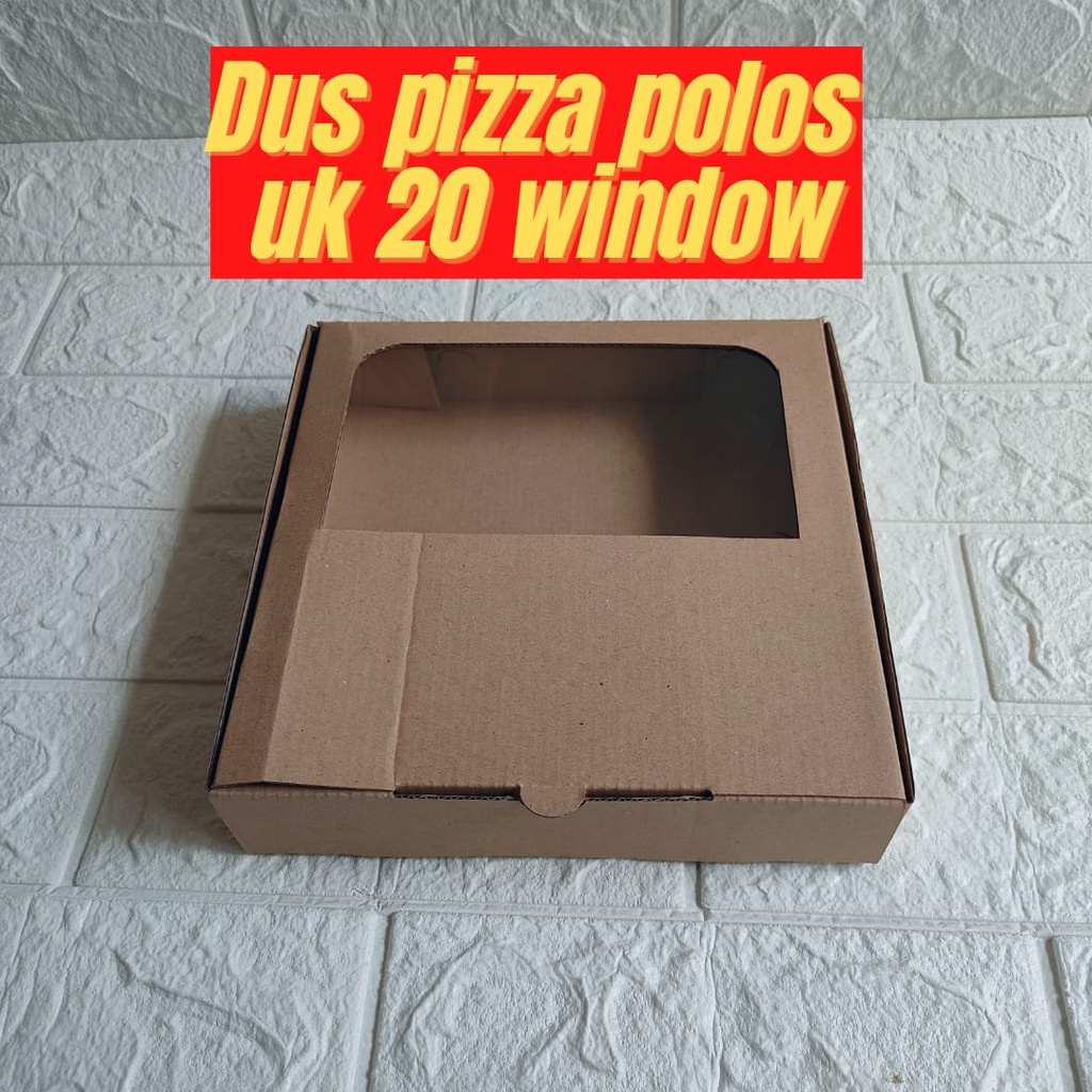 Jual Box Pizza Coklat Polos Window Mika uk 20 x 20 x 4,5 cm PER 10 PCS ...